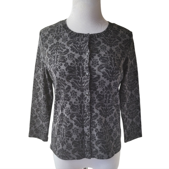 Rafaella | Sweaters | Rafaella Ps Embellished Neck Crew Neck Cotton ...